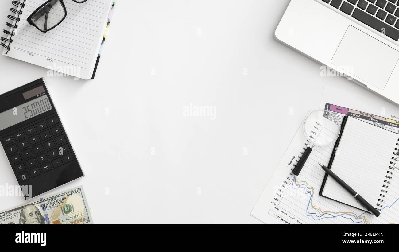 Top view finance business elements. Resolution and high quality ...