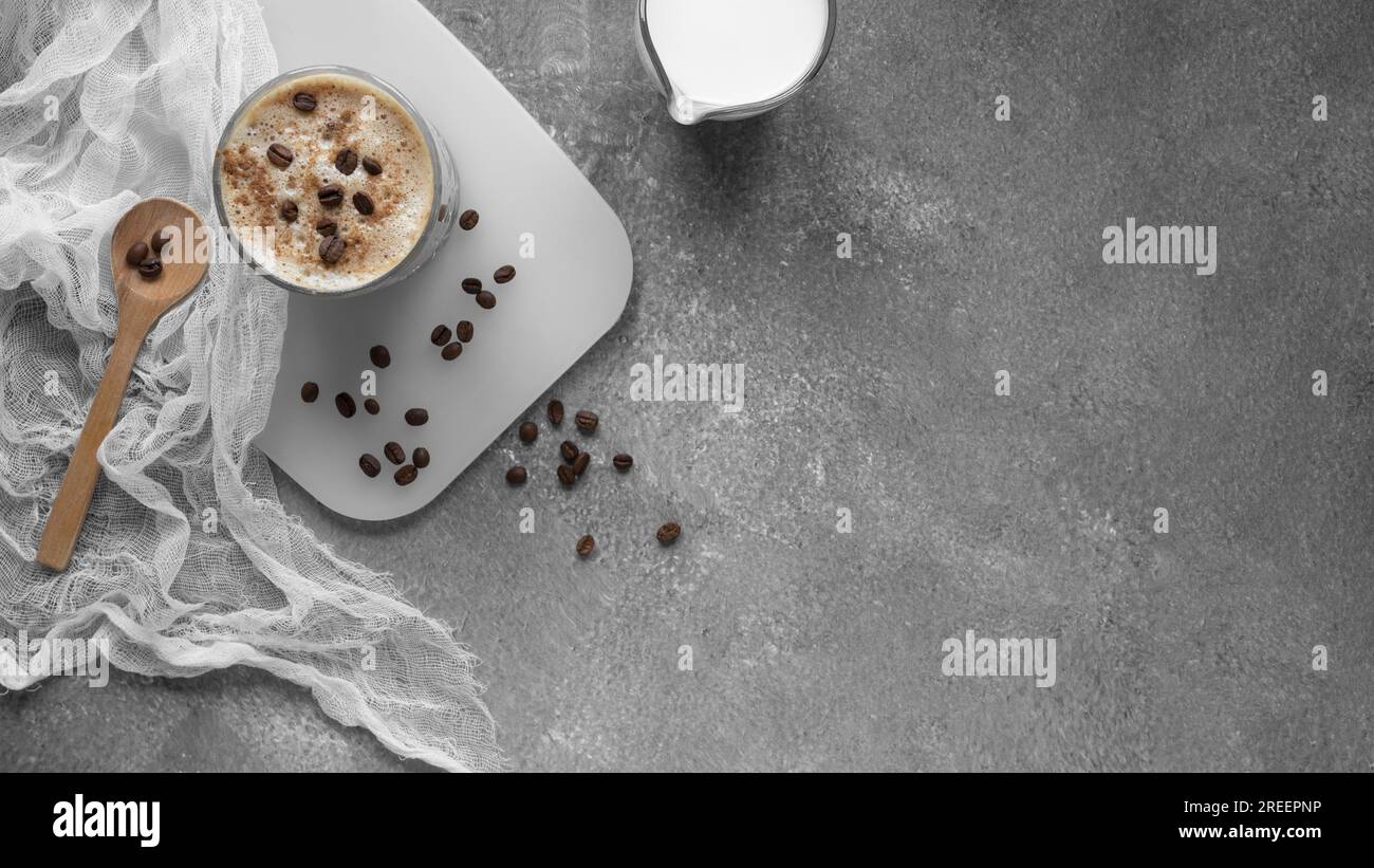 Top view cups coffee table. Resolution and high quality beautiful photo ...