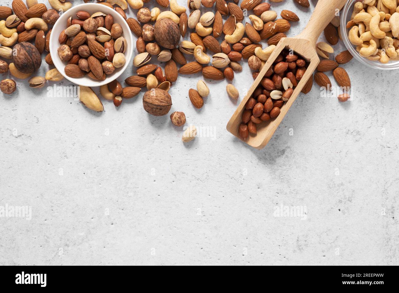 Top view nuts concept with copy space. Resolution and high quality ...