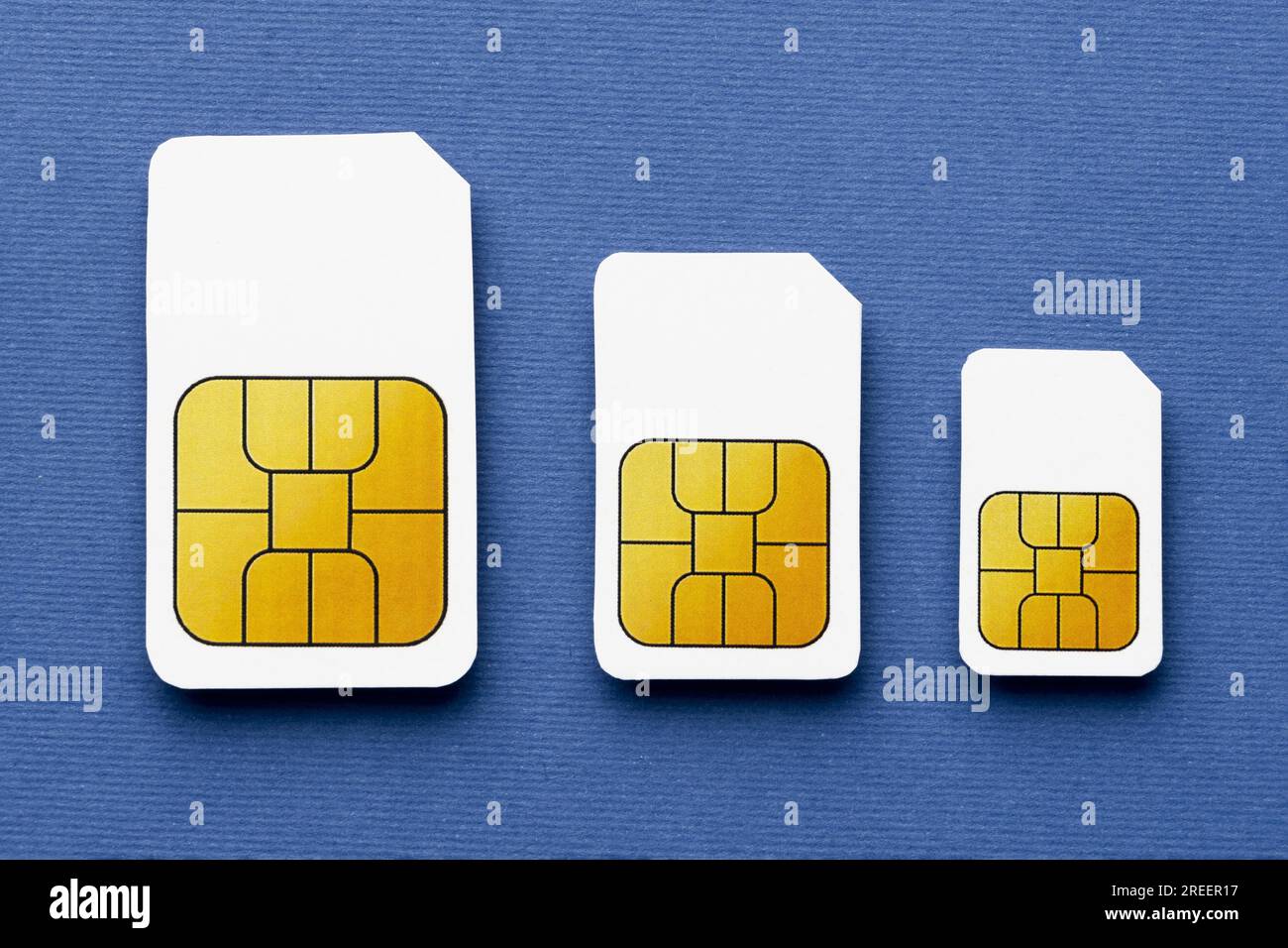 Top view three different sized sim cards. Resolution and high quality ...