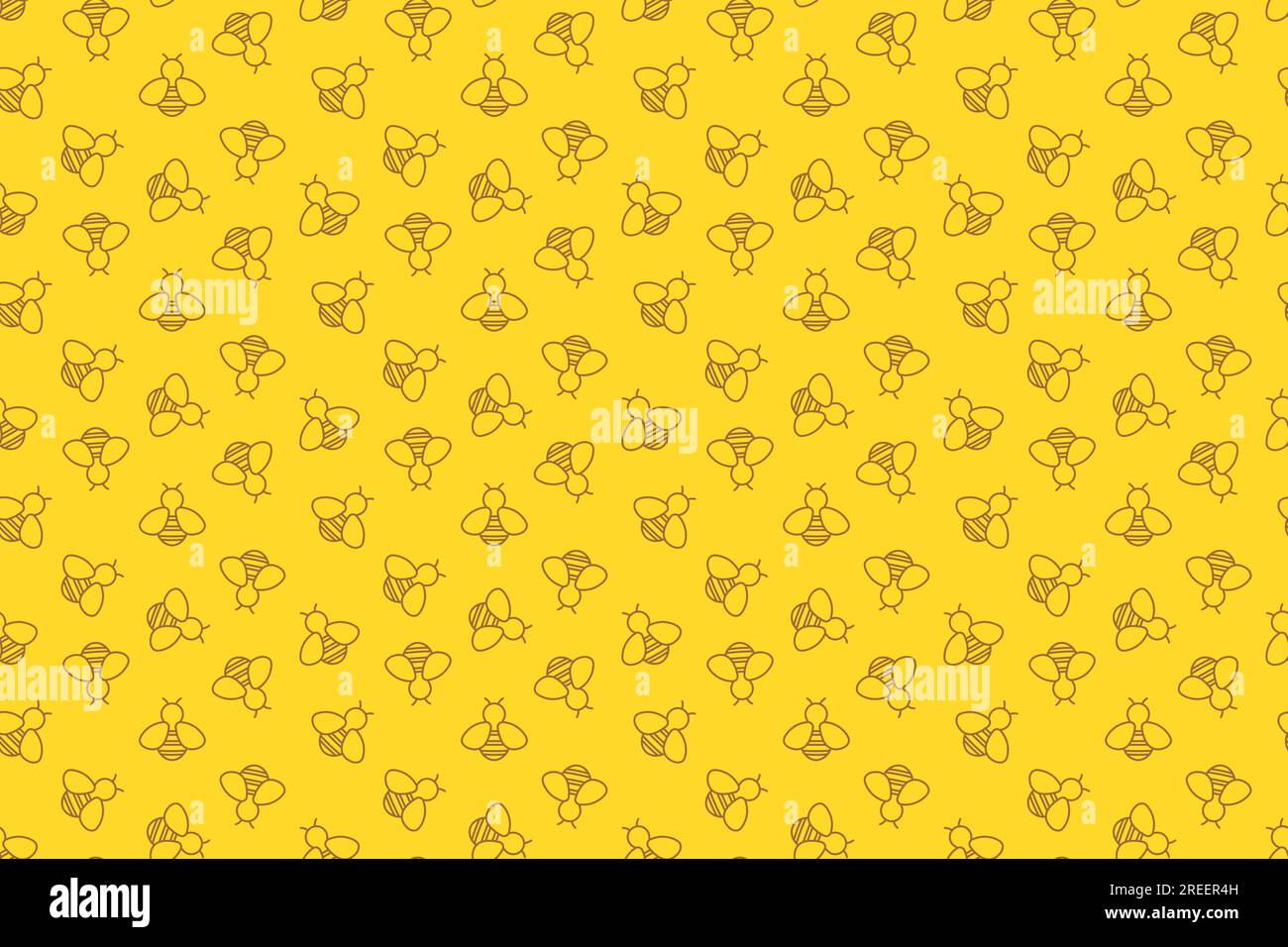 seamless yellow pattern with bees- vector illustration Stock Vector ...