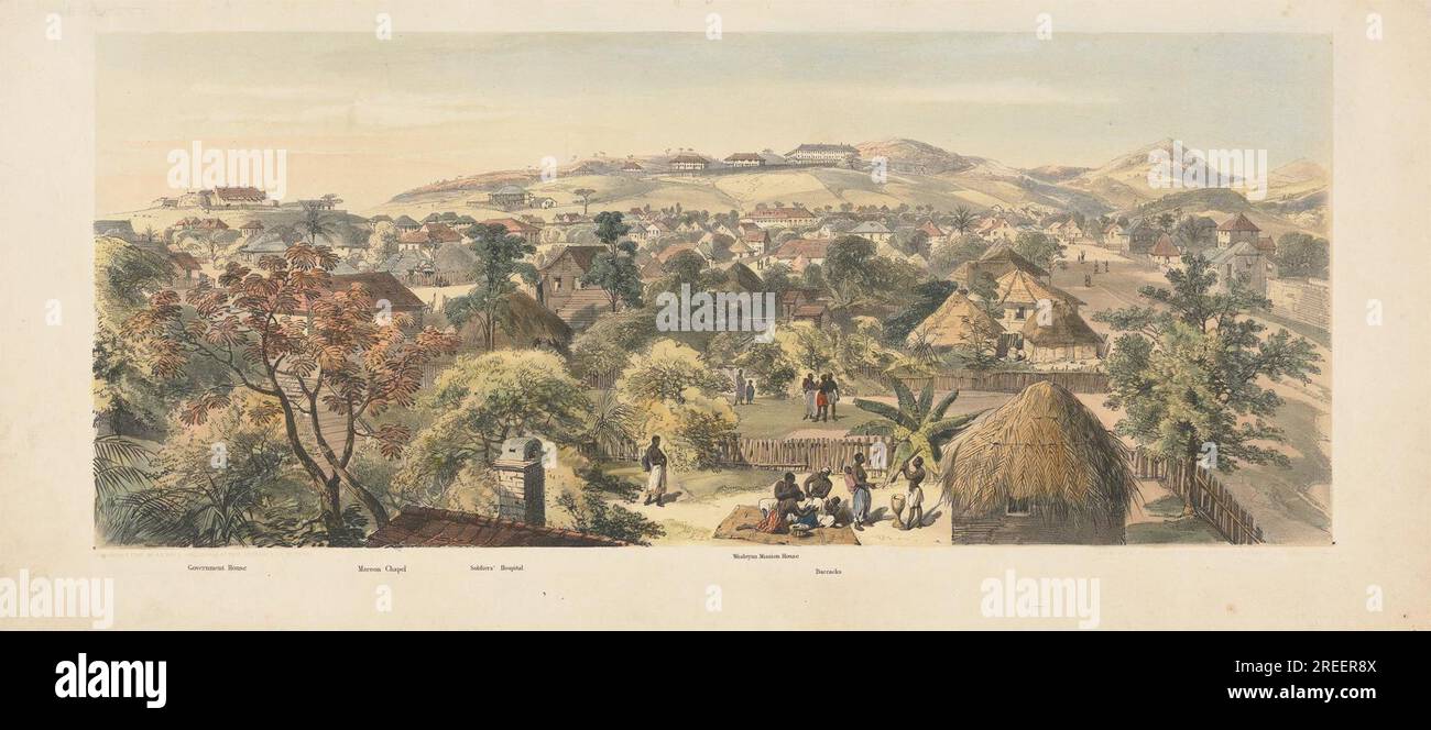 Freetown, Sierra Leone circa 1850 by Auguste-François Laby Stock Photo ...