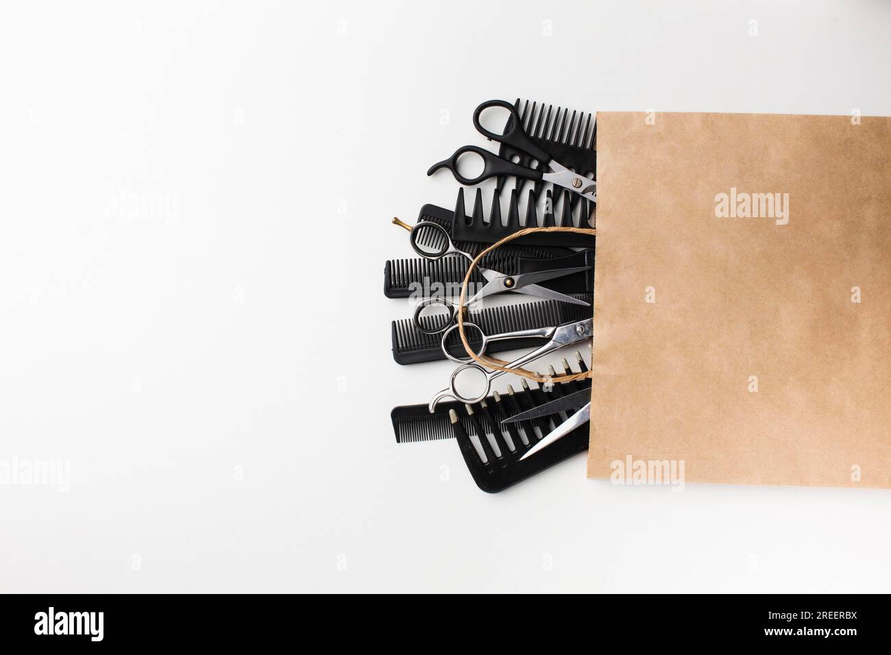 Hair equipment paper bag Stock Photo - Alamy