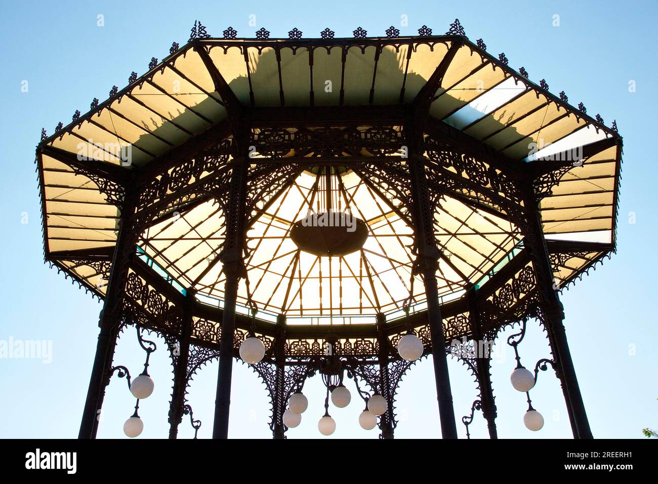 Backlight, octagonal pavilion, detail, Parco Maestranze, park, Villa ...
