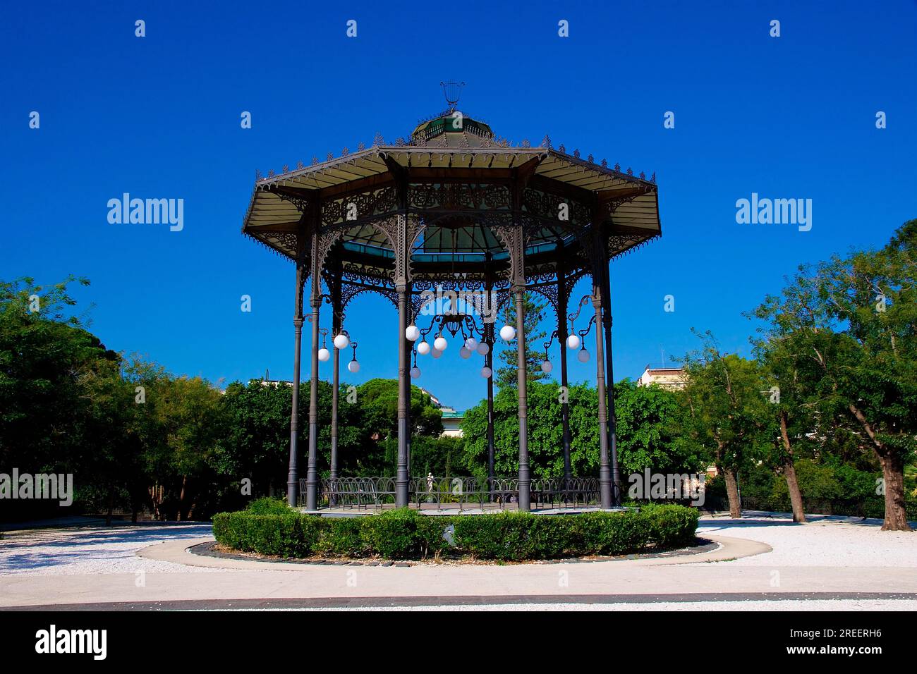 Iron octagonal pavilion, Parco Maestranze, Park, Villa Bellini, Catania ...