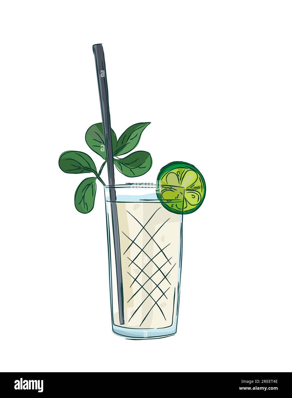 Mojito cocktail over white background, vector illustration Stock Photo ...