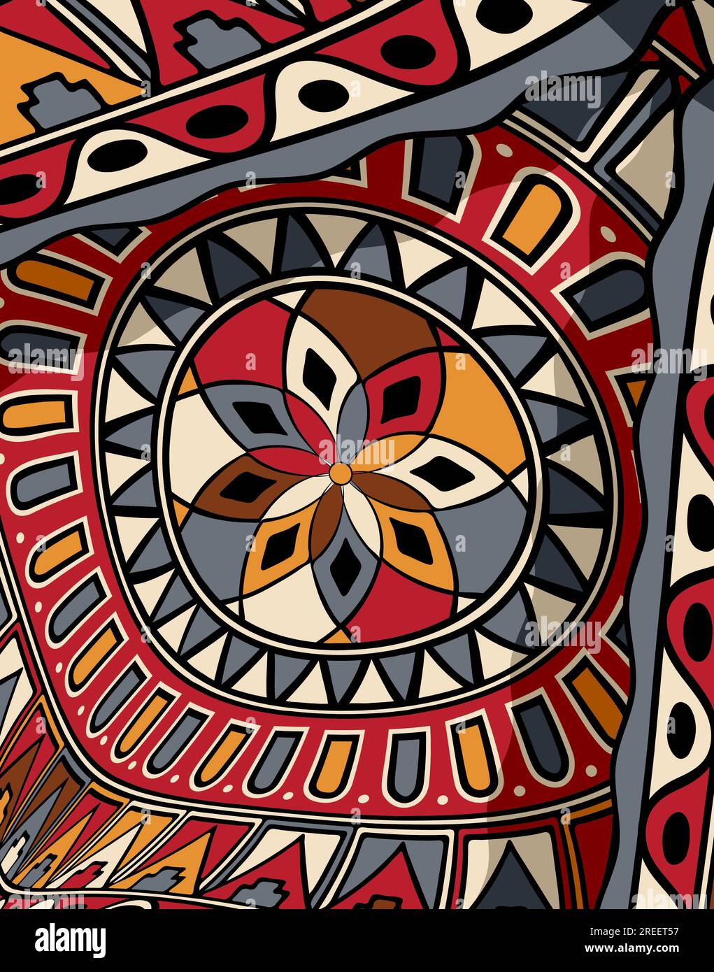 Tribal art background composition, vector illustration Stock Photo - Alamy