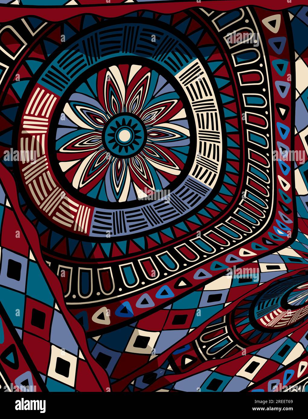 Tribal art background composition, vector illustration Stock Photo - Alamy