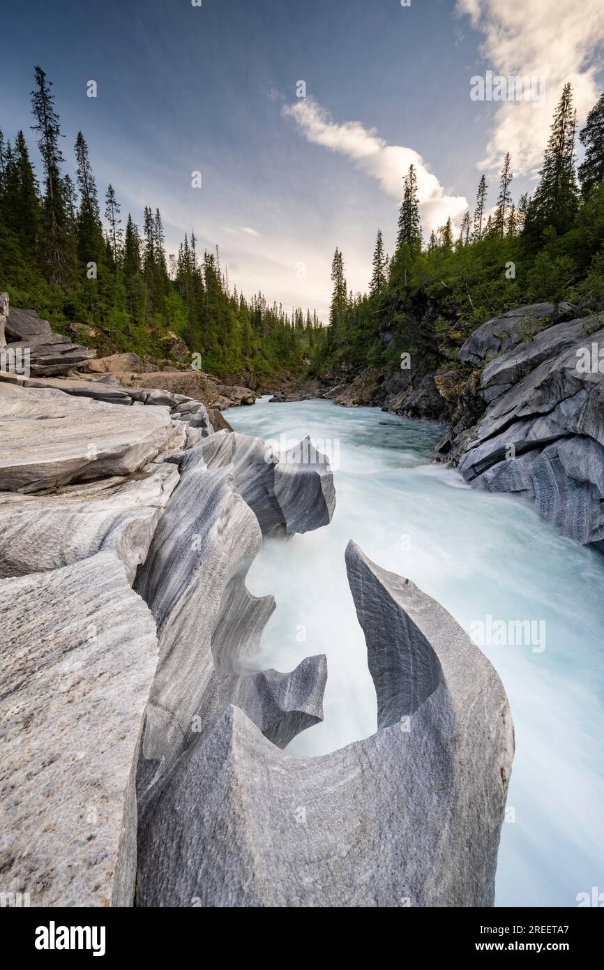 Marble Lottet, Marble Castle, Marble Gorge, Glomaga River, Mo I Rana ...