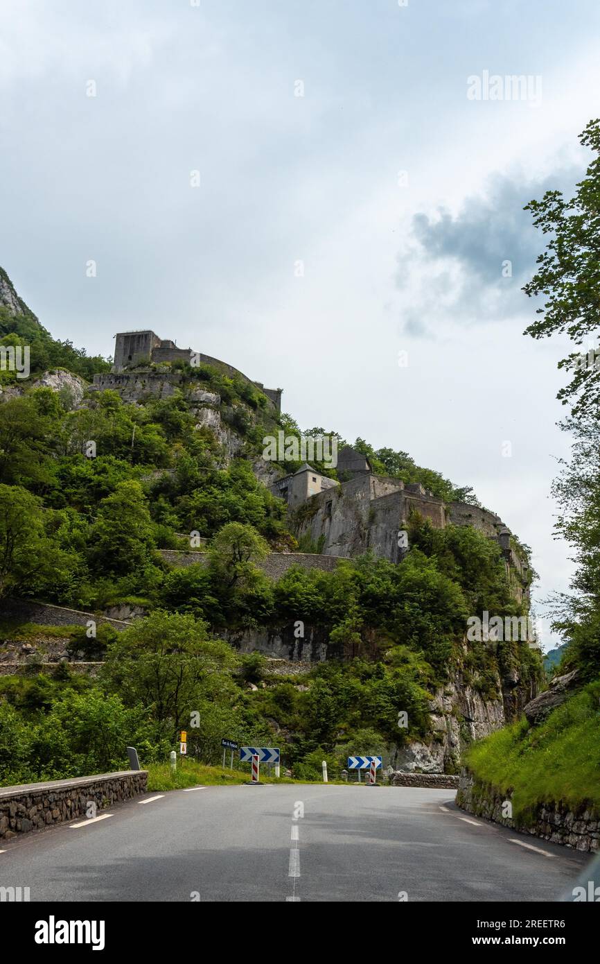 Fort Portalet in Etsaut, France. Fortress of old border customs between ...