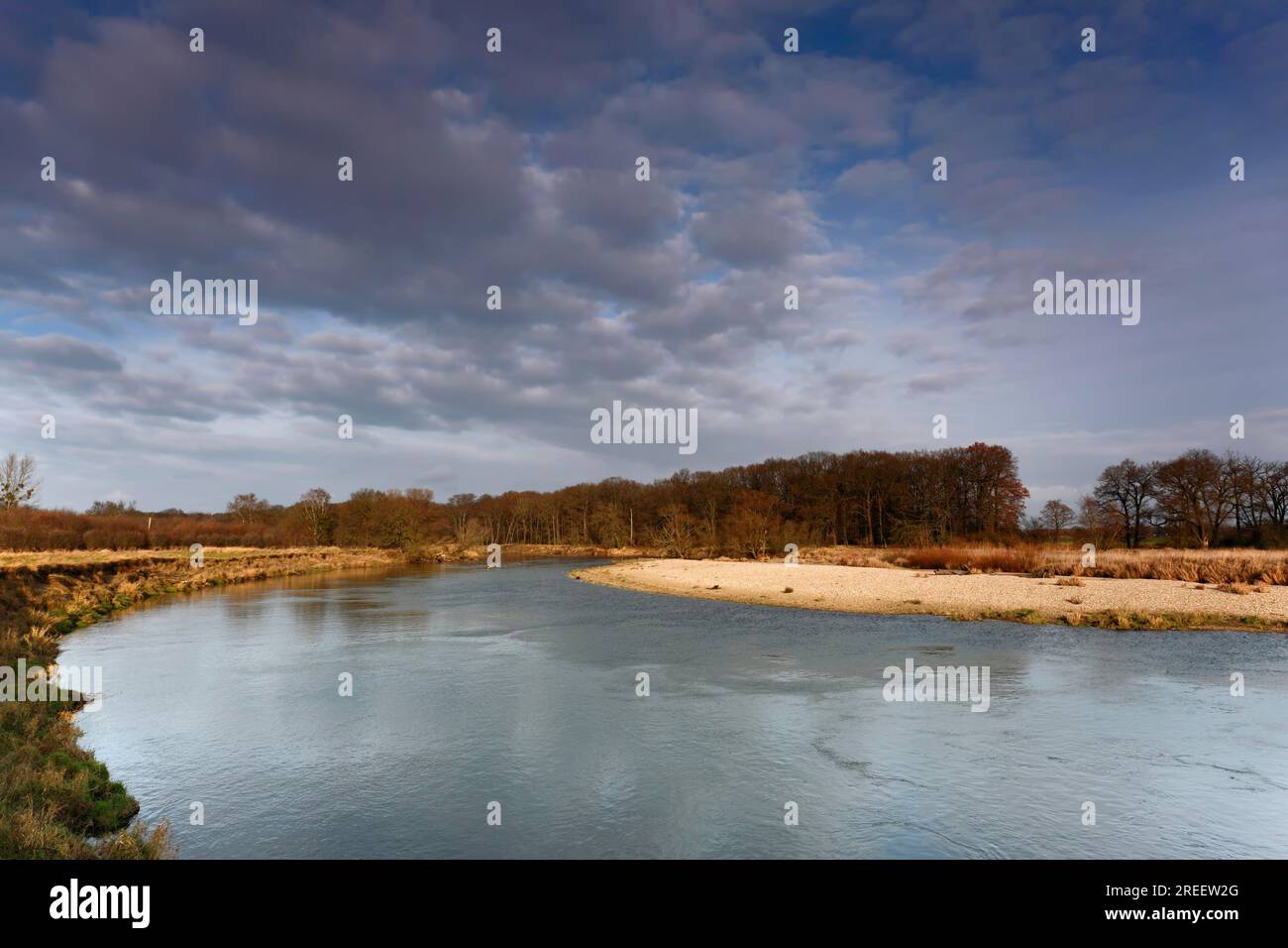 Typical biotopes of the river landscape, gravel banks as habitat for ...