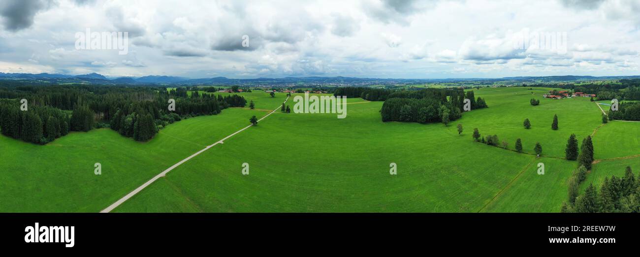 Aerial view of the Kempten forest near Dengelstein (also: Denkelstein ...