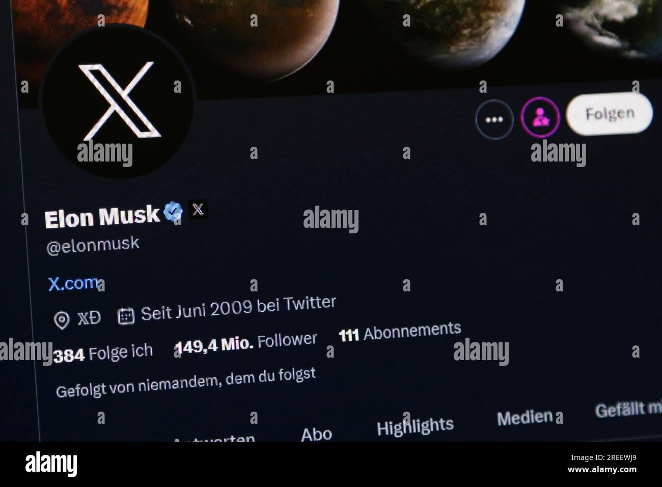 Symbolic image social media, close-up of a dark screen with X logo in ...