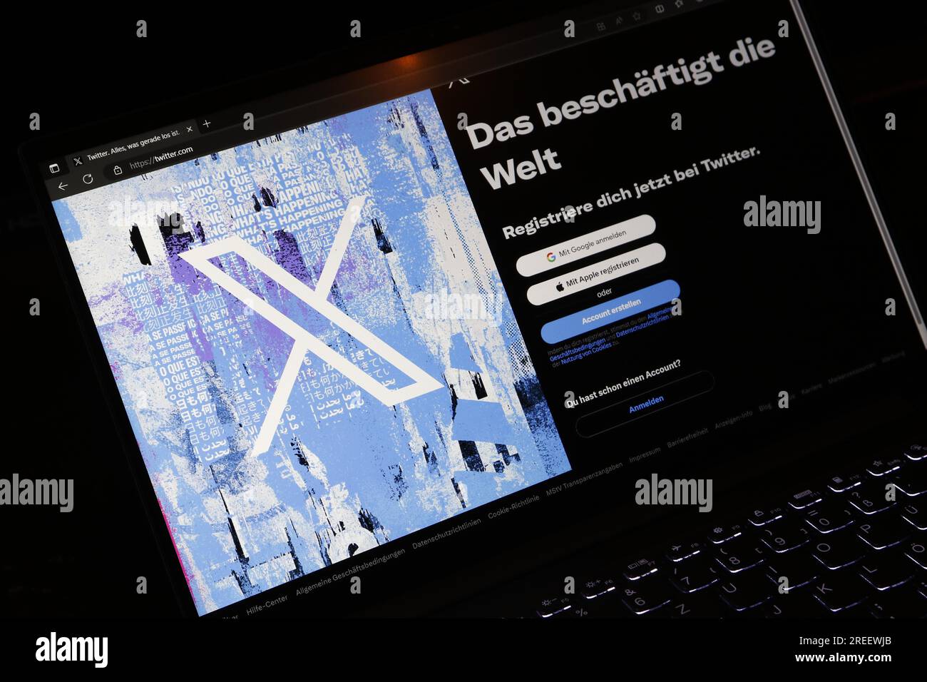 Symbolic image social media, close-up of a laptop screen with browser ...