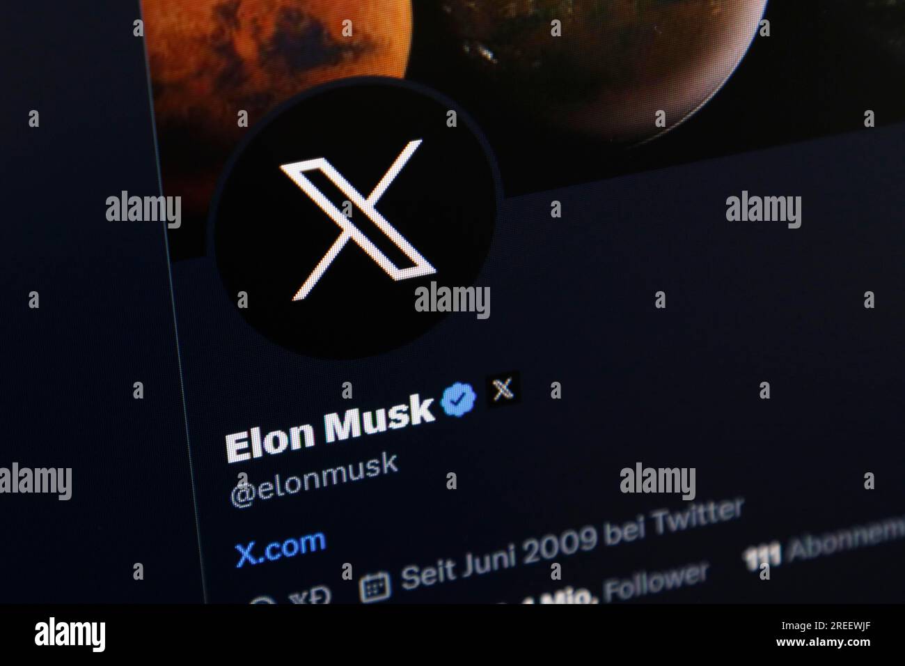 Symbolic image social media, close-up of a dark screen with X logo in ...