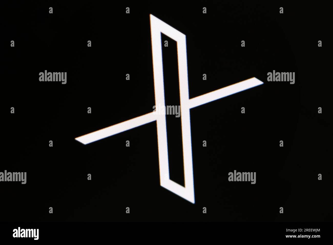 Symbolic image social media, close-up of a black screen with X logo on ...