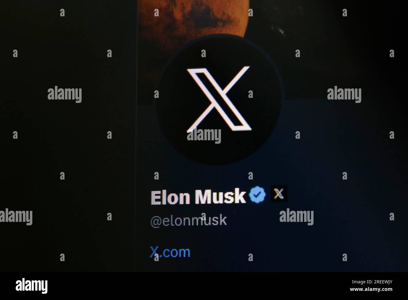 Symbolic image social media, close-up of a dark screen with X logo in ...