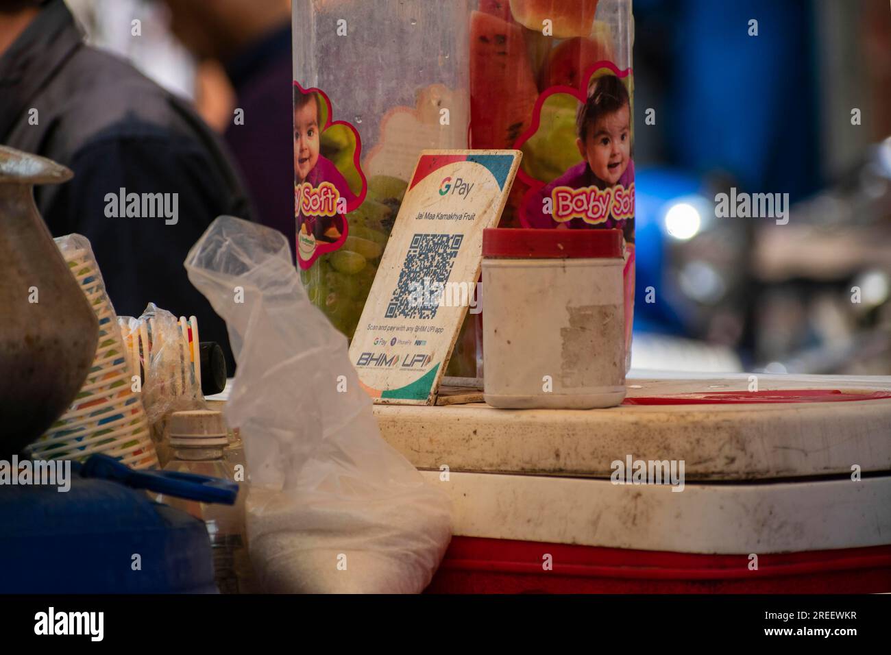 A Unified Payment Interface (UPI) barcode, or QR code, is kept at a ...