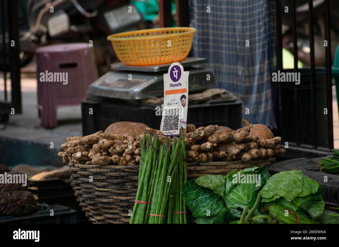 A Unified Payment Interface (UPI) barcode, or QR code, is kept at a ...