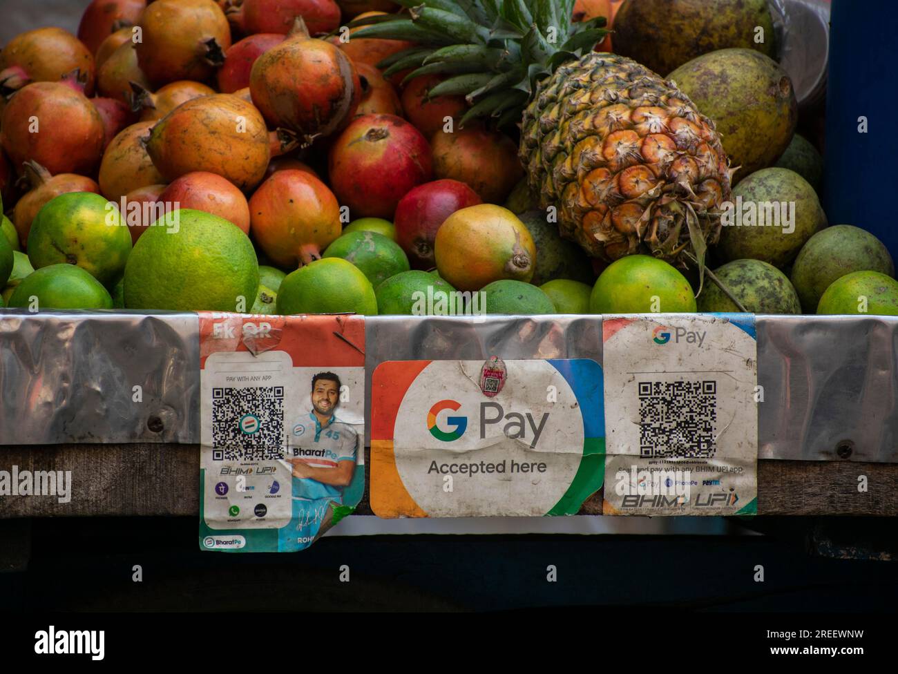 A Unified Payment Interface (UPI) barcode, or QR code, is kept at a ...