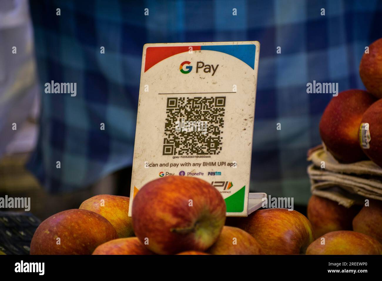 A Unified Payment Interface (UPI) barcode, or QR code, is kept at a ...