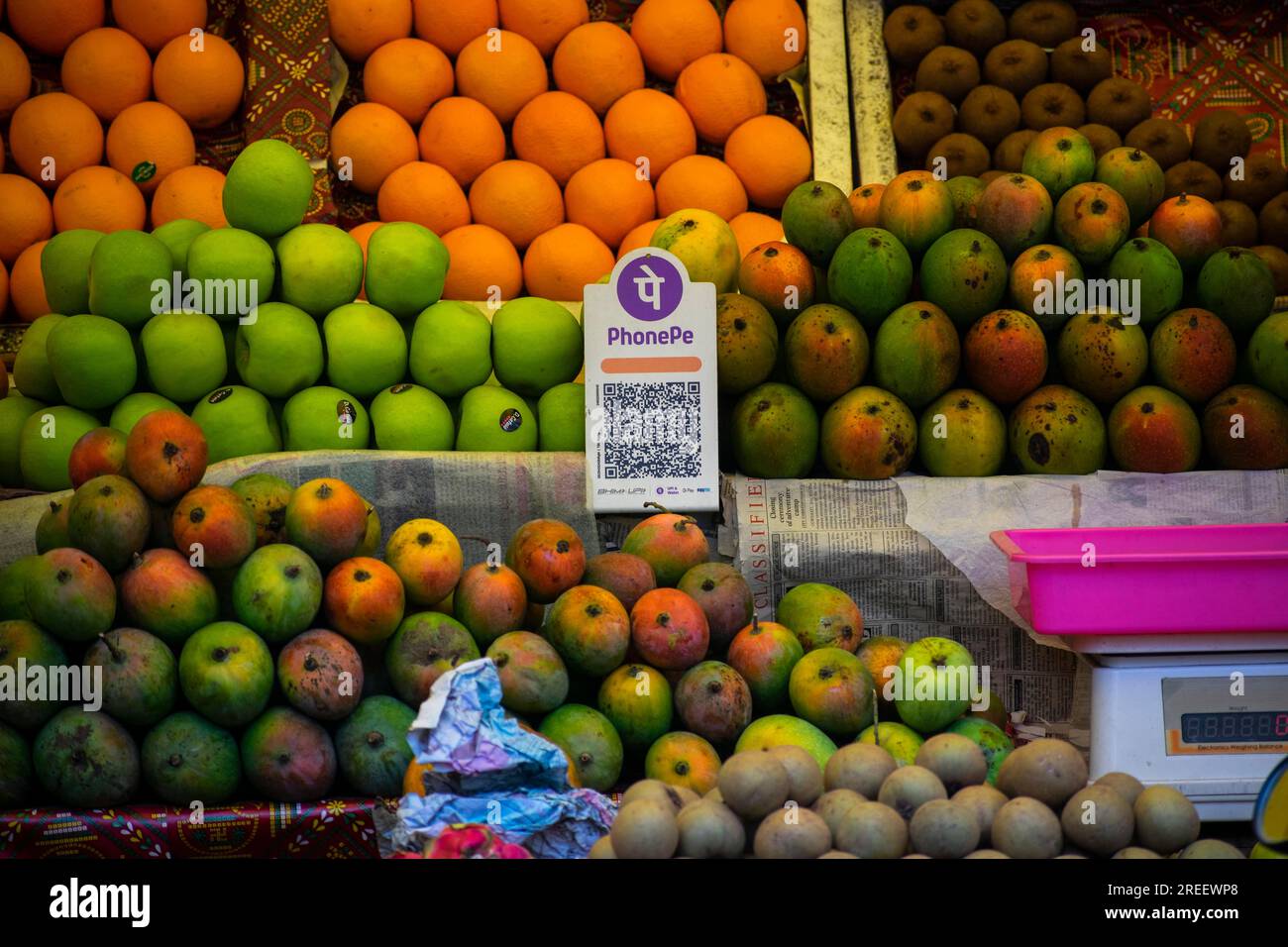 A Unified Payment Interface (UPI) barcode, or QR code, is kept at a ...