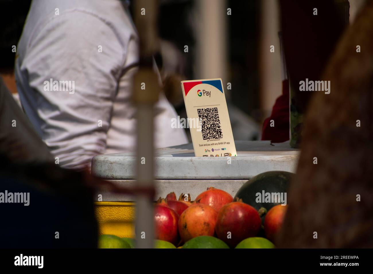 A Unified Payment Interface (UPI) barcode, or QR code, is kept at a ...