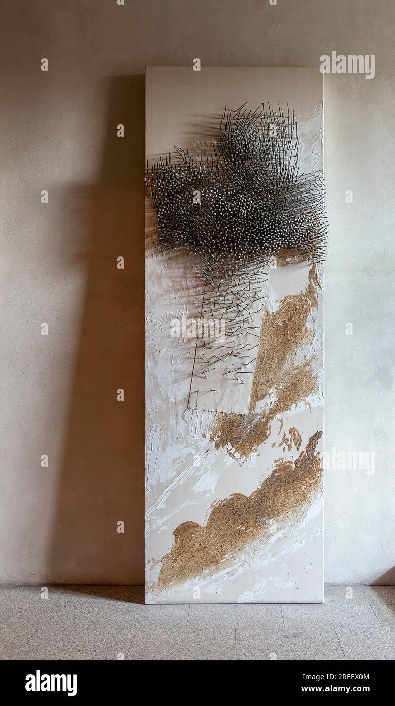 Mural with church cross, Chapel in the German Bundestag, Berlin ...