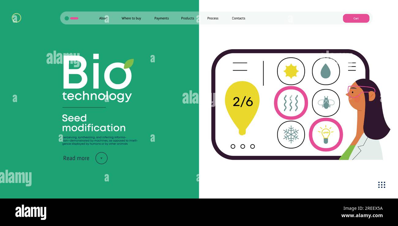 Bio Technology, Seed Modification -modern flat vector concept ...