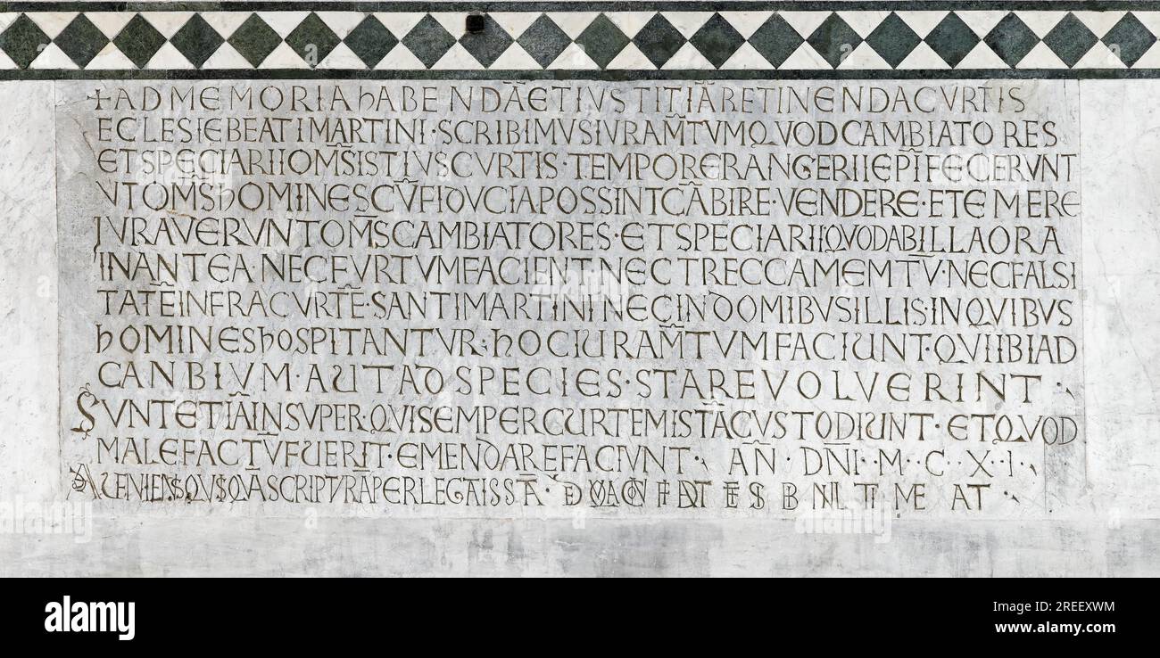 Medieval inscription for the money changers' guild, Romanesque, main ...