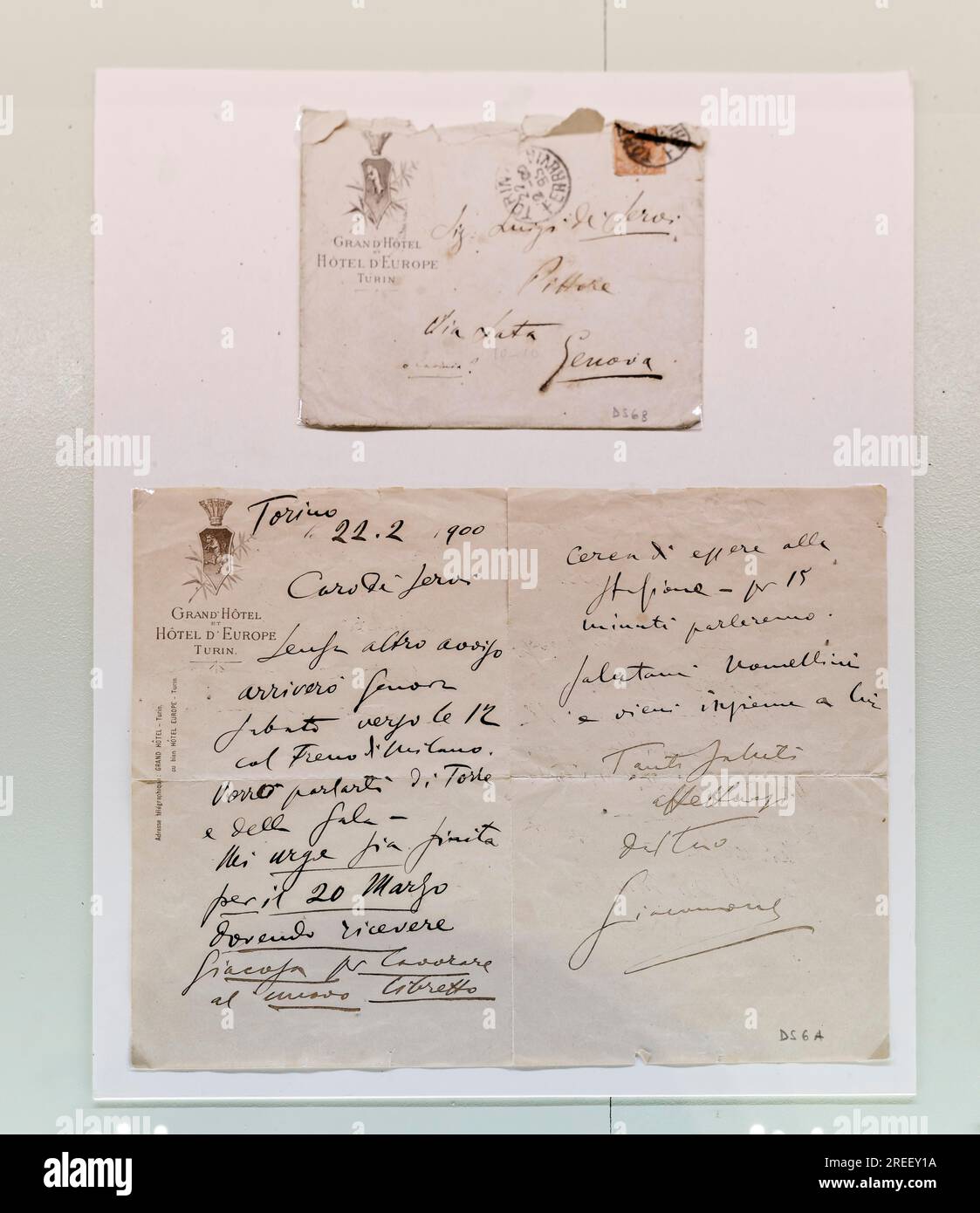 Original letter with handwriting from the composer Giacomo Puccini to ...