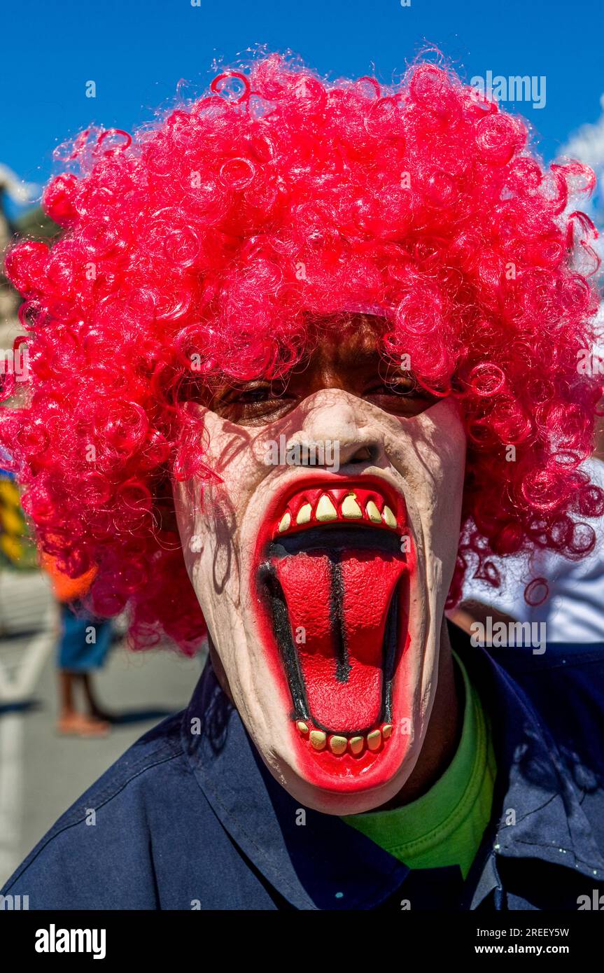 As clown costumed man. Carnival. Mindelo. Cabo Verde. Africa Stock ...