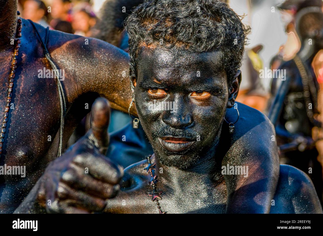 Portrait of black man. Carnival. Mindelo. Cabo Verde. Africa Stock ...