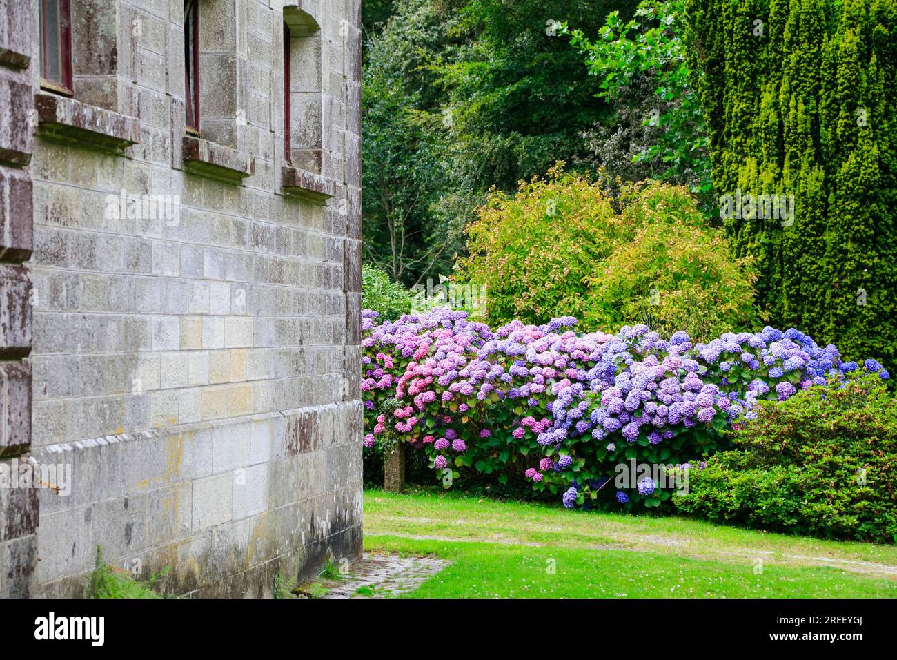 Former stables, neo-Gothic Victorian Chateau de Trevarez, built 1893 ...