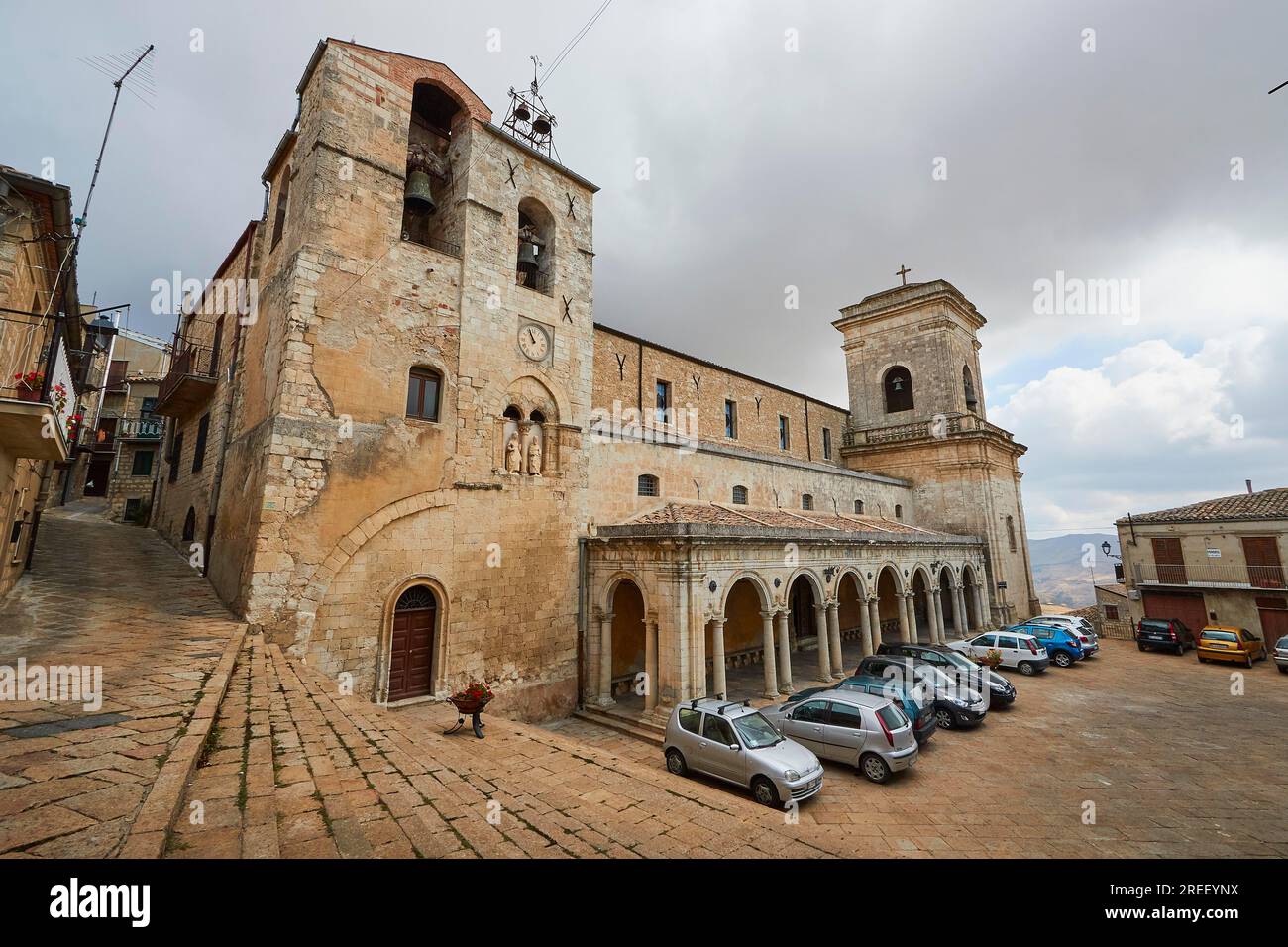 Chiesa madre SS Pietro e Paolo, church, super wide angle shot, parked ...
