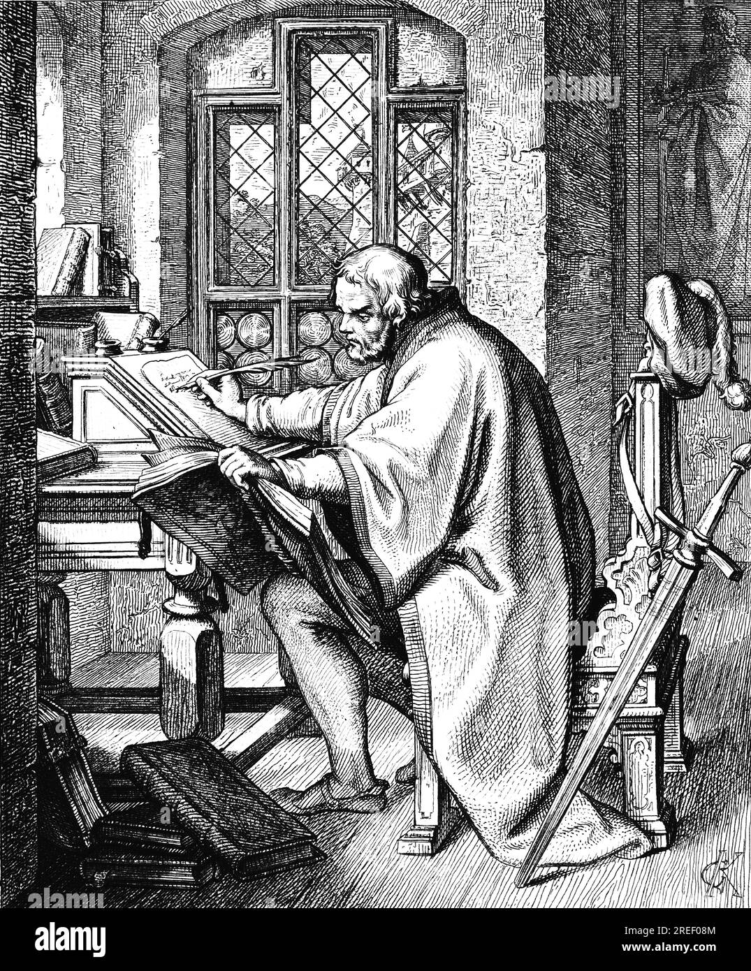 Martin Luther begins the translation of the Bible at Wartburg Castle ...