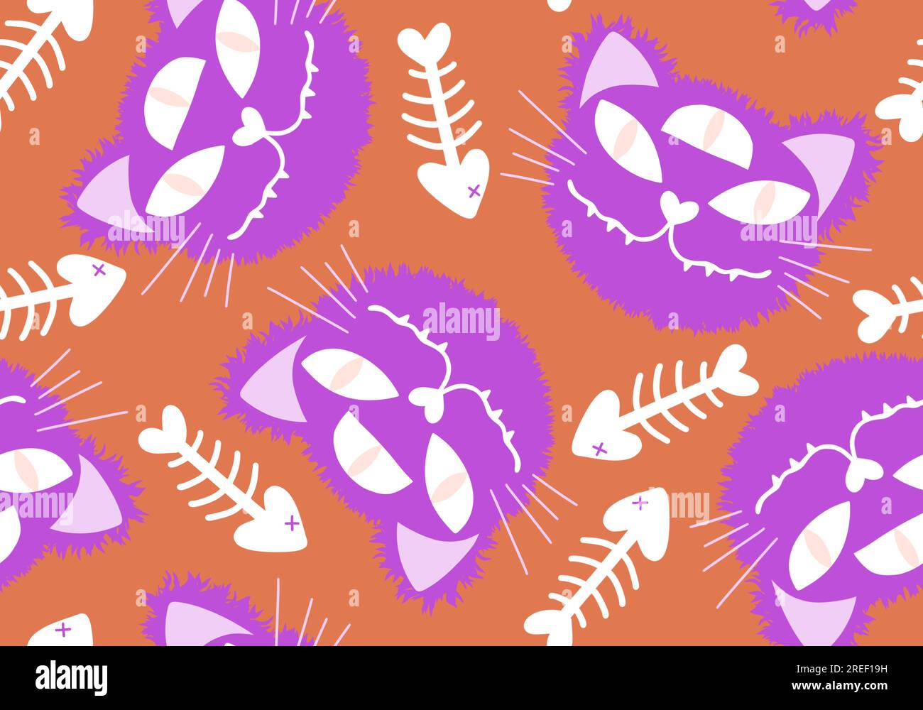 Halloween cartoon cats seamless pumpkins and ghost and monsters vampire ...