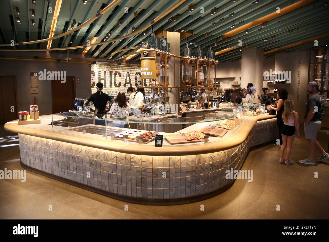 The first floor Reserve Coffee Bar door at the five-story 35,000 square foot Starbucks Reserve ...