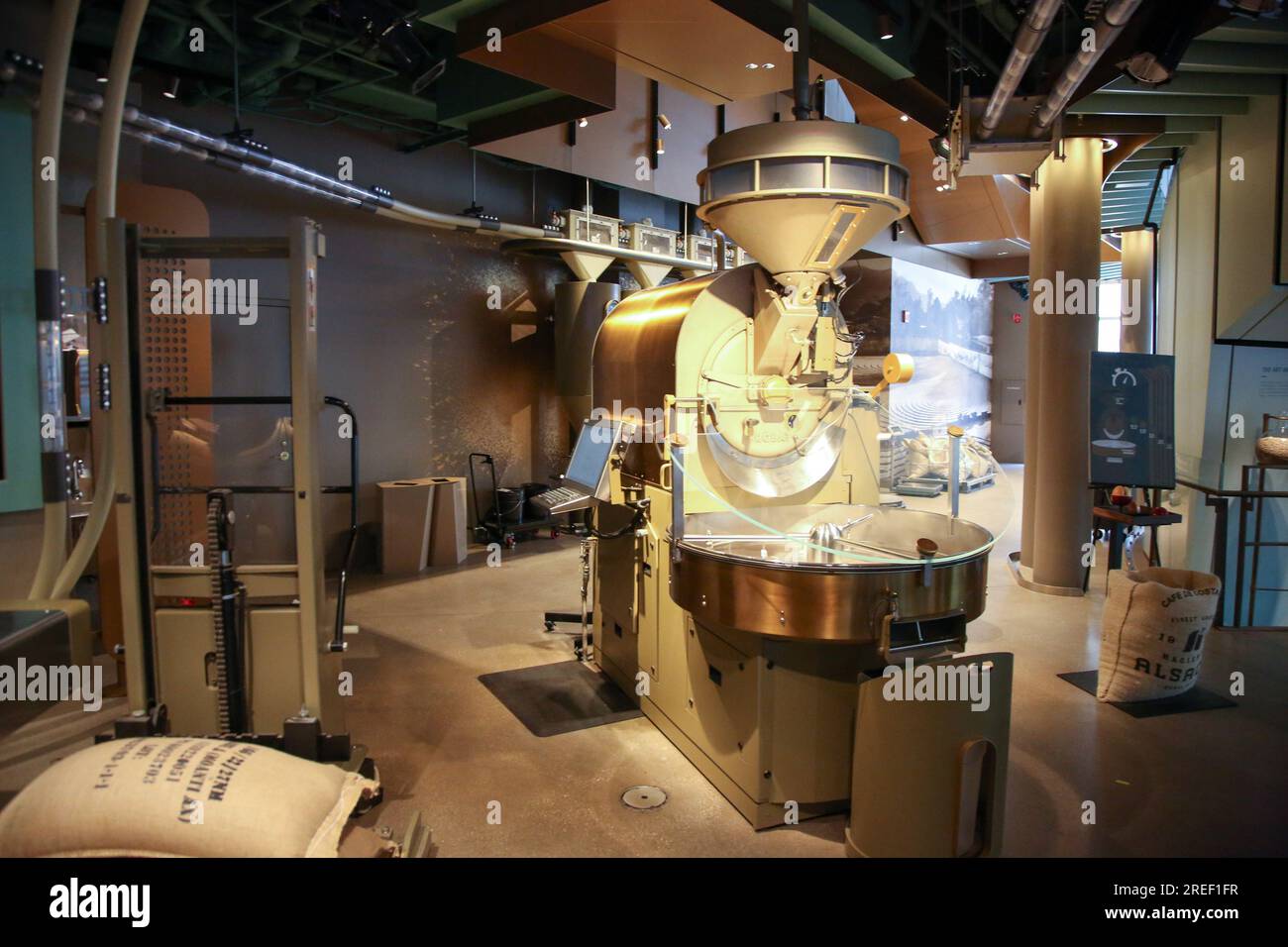The custom roaster is visible as soon as customers walk through the ...