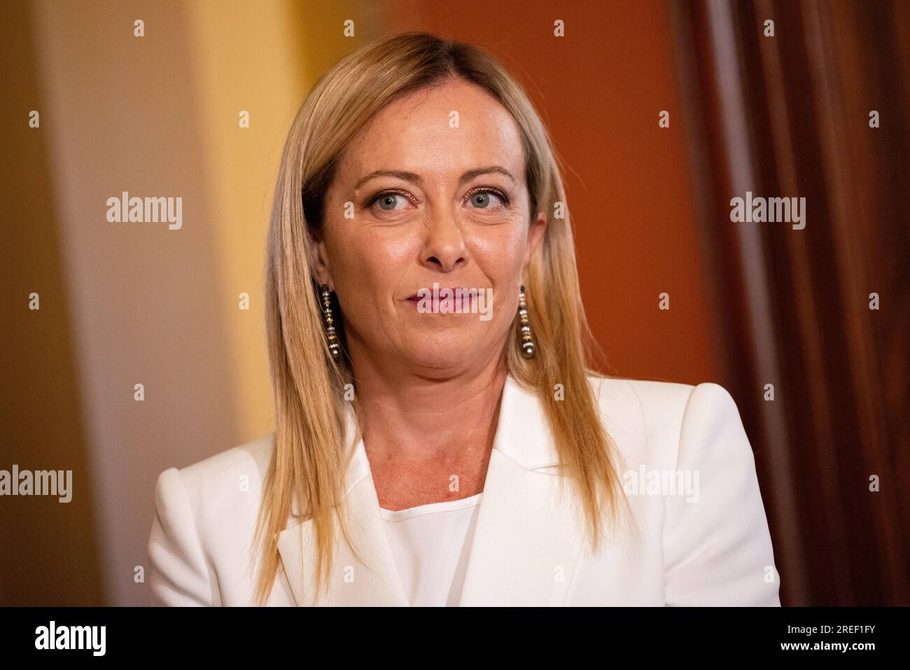 Washington, USA. 27th July, 2023. Italian Prime Minister Giorgia Meloni ...