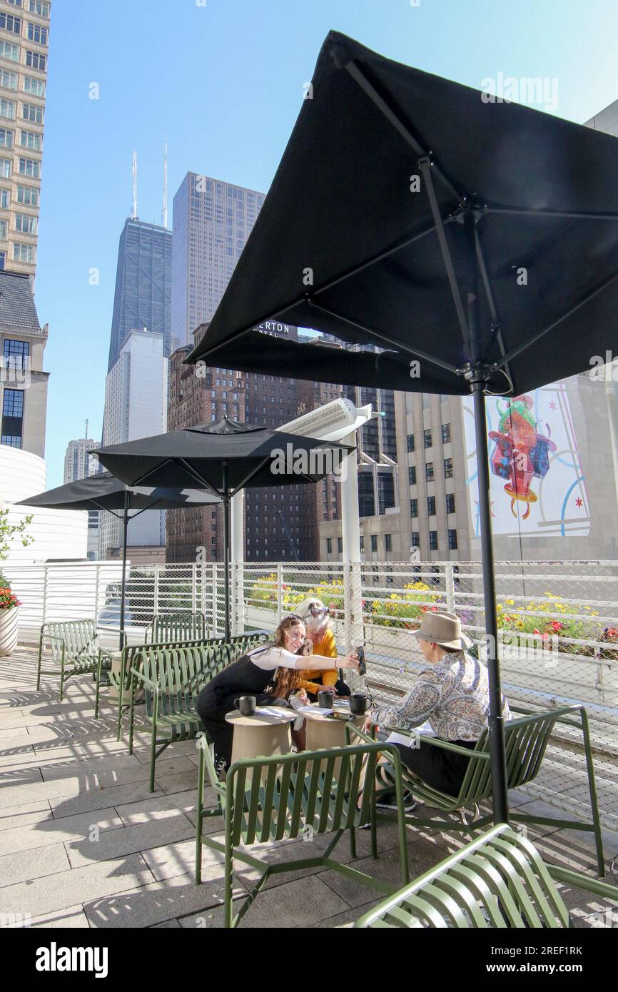 The fifth floor Roof Terrace has good views of Michigan Avenue at the ...