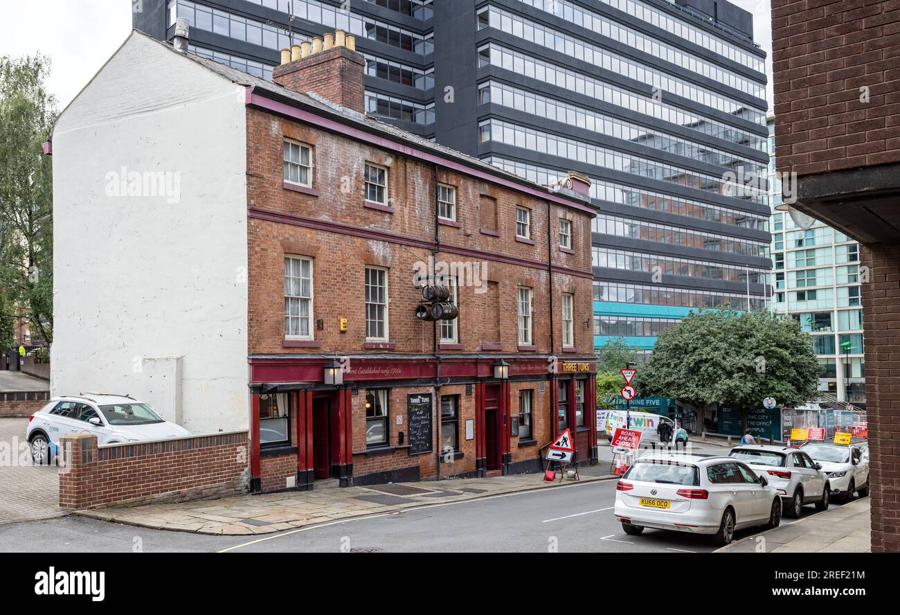 The historic Three Tuns pub on Silver Street Head in Sheffield, South ...