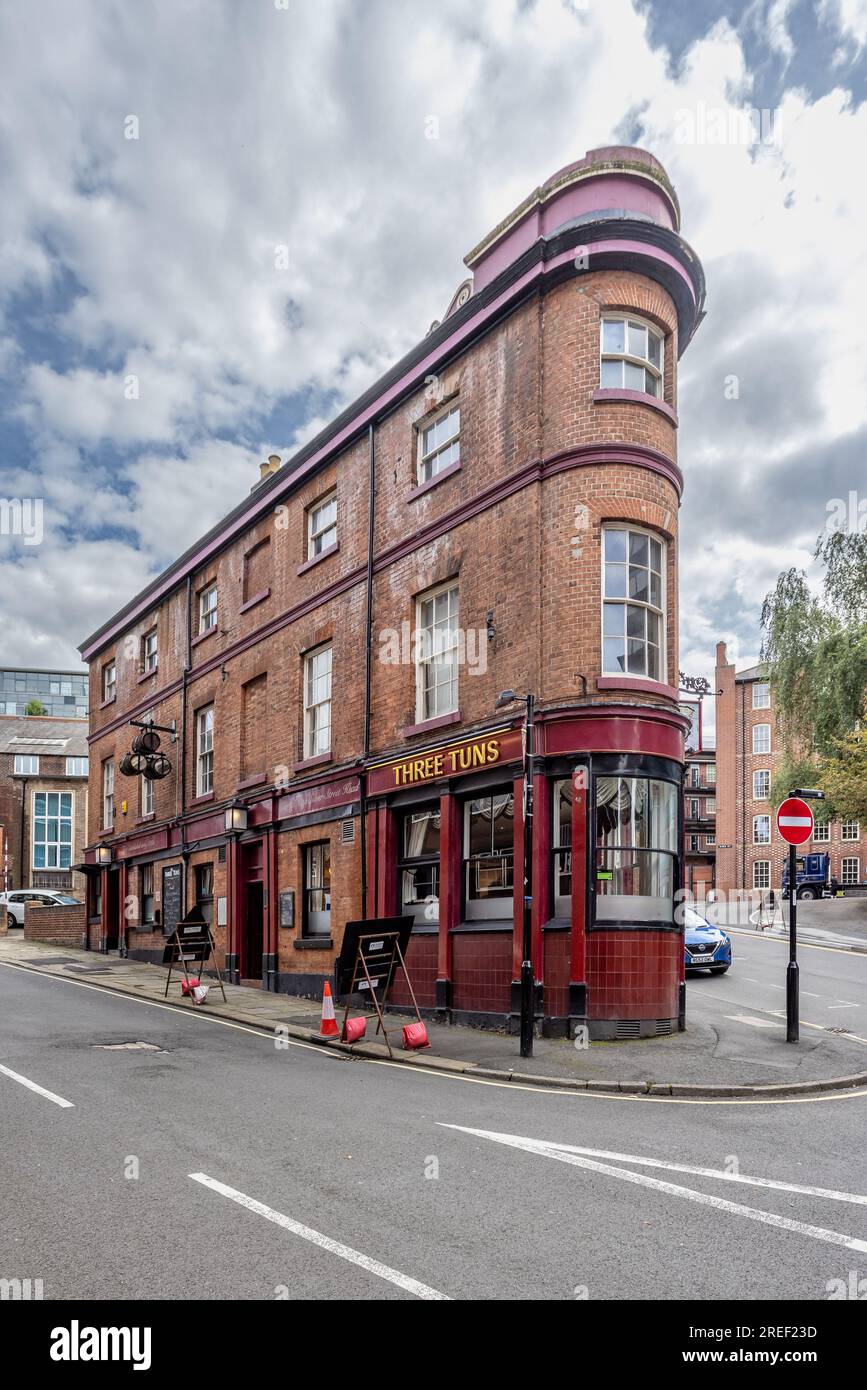 The distinctive triangular shape of the historic Three Tuns pub on ...