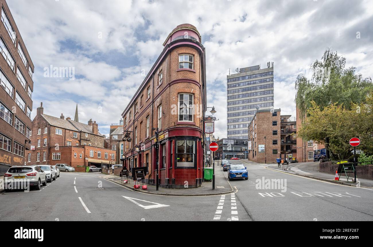 The distinctive triangular shape of the historic Three Tuns pub on ...