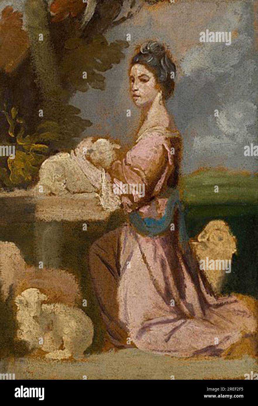 Portrait of Lady Mary Leslie by Joshua Reynolds Stock Photo - Alamy