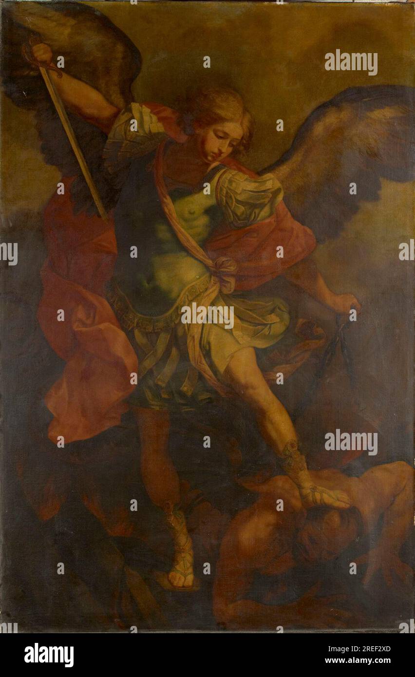 Saint Michael the Archangel Slaying the Dragon 1750 by Joshua Reynolds ...