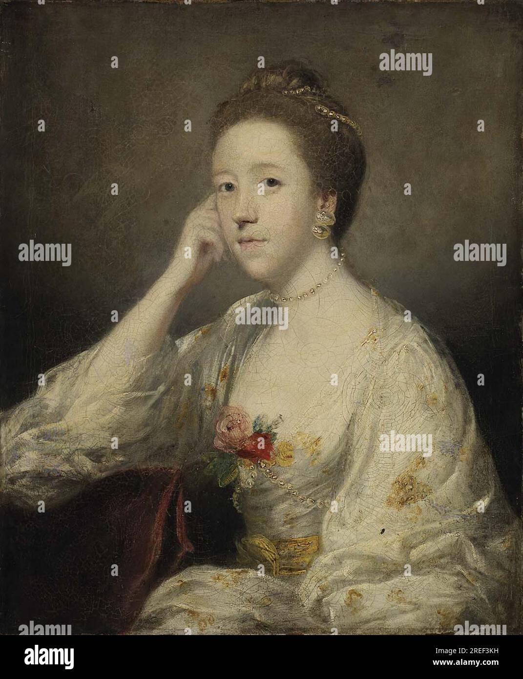 Portrait of a Lady in White between circa 1762 and circa 1764 by Joshua ...