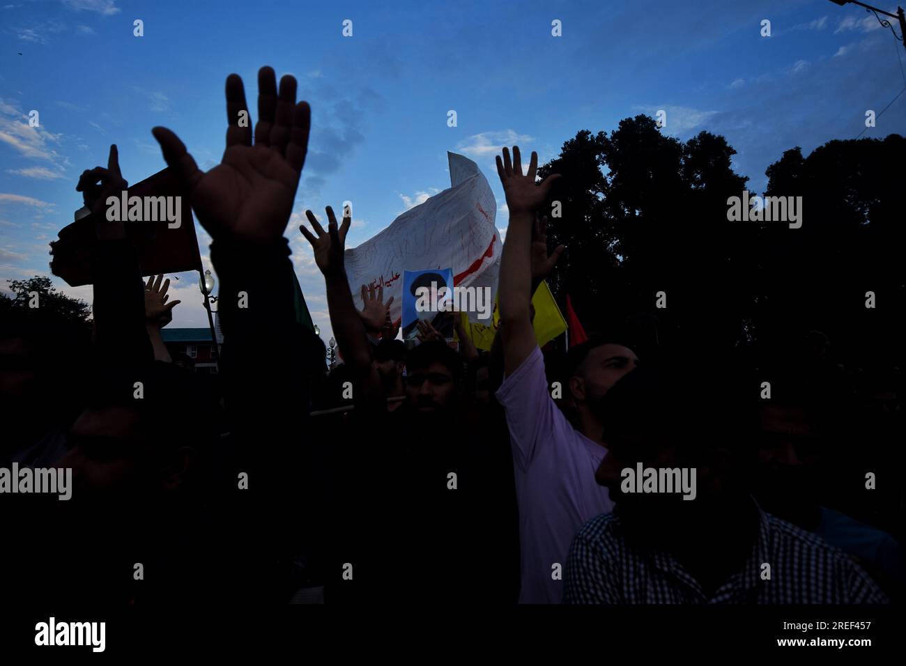 July 27, 2023, Srinagar, Jammu and Kashmir, India: Kashmiri Shiite ...