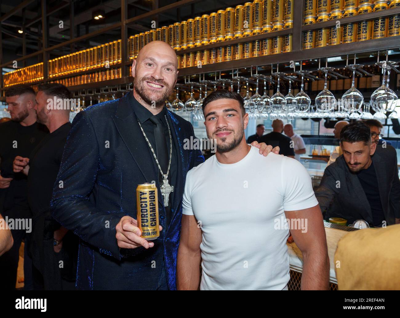 EDITORIAL USE ONLY Tyson Fury (left) with his brother Tommy Fury at a ...