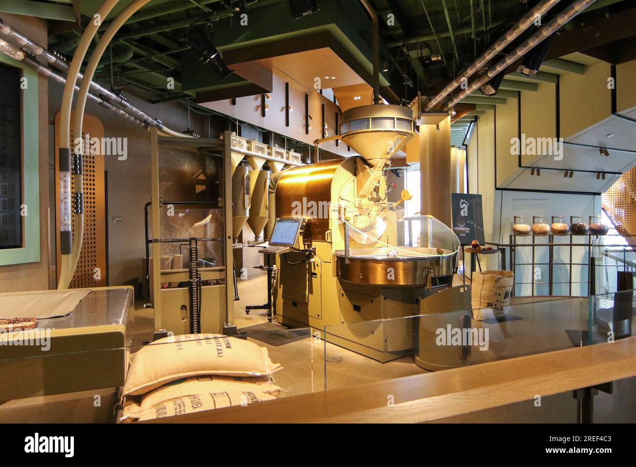The custom roaster is visible as soon as customers walk through the ...